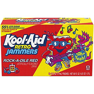 Kool-Aid Retro Jammers Rock-A-Dile Red Ready-To-Drink Soft Drink -10 ct ...