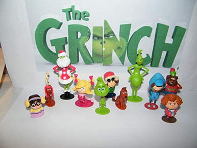 The Grinch Movie Quality Party Favor Figure Toy Set of 14 with 12 ...
