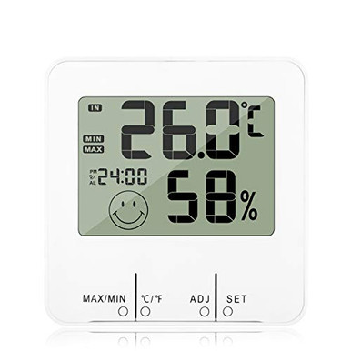 Digital Indoor Thermometer Hygrometer with Clock Humidity Gauge ...
