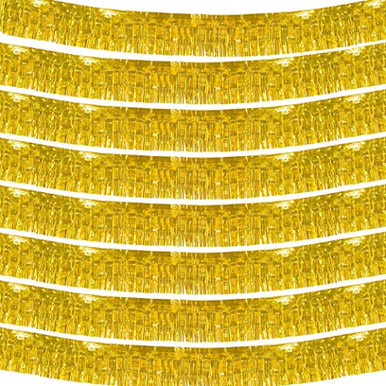 10 Feet Long Roll Gold Foil Fringe Garland - Pack of 8 - Shiny Metallic ...