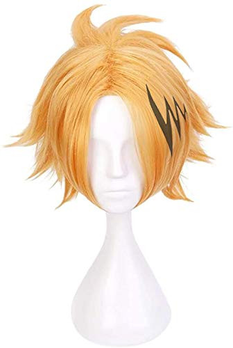 PWEINCY BNHA Denki Kaminari Cosplay Wig with Lightning Bolt Clip ...