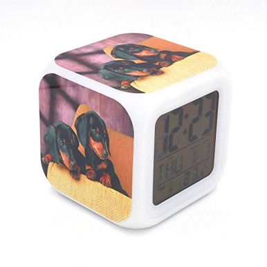 EGS New Dachshund Dog Puppy Animal Digital Alarm Clock Desk Table Led ...