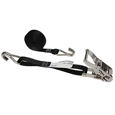 US Cargo Control 1 Inch x 10 Foot Black Ratchet Strap with Stainless ...