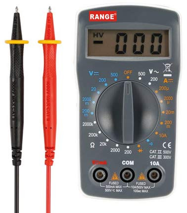 RANGE RE838B Digital Multimeter with AC DC Voltage Ohm Volt Amp and ...