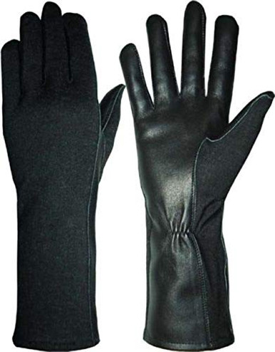 Military Style Nomex Fire Resistant Pilot Flight Leather Gloves -9 ...