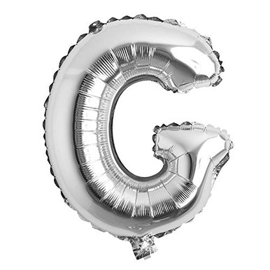 16 inch Single Silver Alphabet Letter Number Balloons Aluminum Hanging ...