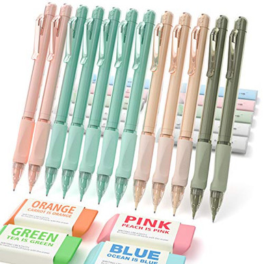 Nicpro 12 PCS Colored Cute Mechanical Pencils 0-7 mm Candy Continuously ...