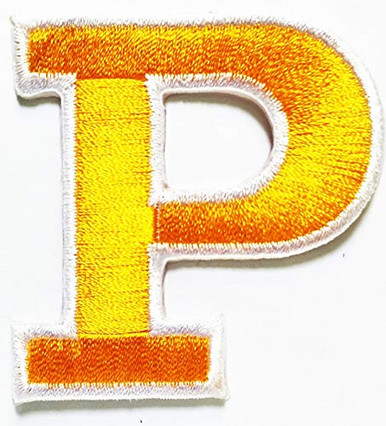 2 Inches Yellow Letter P Patches English Alphabet A To Z Embroidered