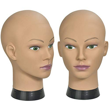 Bald Female Training Head Wig Head Professional Cosmetology for Wig ...