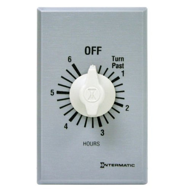 Intermatic FF36H 6-Hour Spring Loaded Wall Timer Brushed Metal Finish ...
