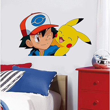 Pokemon Pikachu Ash Ketchum Wall Decal Stickers Pokemon Wall Decor ...