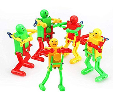 Colorful Spring Wind-up Dancer Dancing Walking Robot Toy for Baby Kid ...