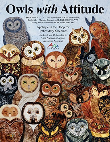 Owls with Attitude Machine Embroidery CD Applique in Hoop AAA Quilt ...