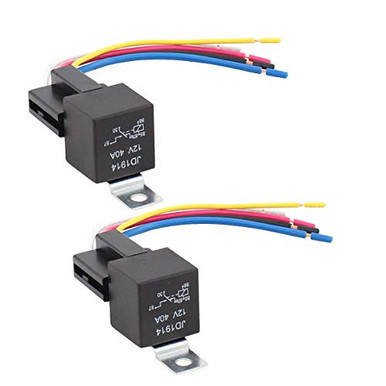 XtremeAmazing Pack of 2 Car Relay Socket Harness JD1914 12V 40A 5 Pin ...