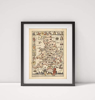 Mapa-Carto LLC 1936 Map of England-The Story map of England- Egbert G ...