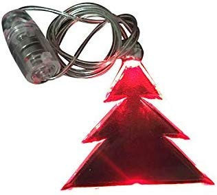 The Electric Mammoth Set of 4 Light Up Red Christmas Tree LED Necklaces ...