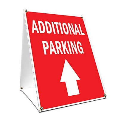 A-Frame Sidewalk Additional Parking with Up Arrow Sign with Graphics On ...