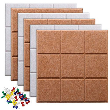 Uoisaiko Large 11-8x11-8 Felt Board Tiles for Wall with 30 Push Pins ...