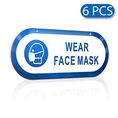Wear Face Mask Warning Sign Plastic Safety Sign with 3M Gel Wall ...