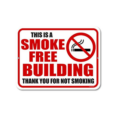 Honey Dew Gifts No Smoking Signs Smoke Free Building 9 inch by 12 inch ...