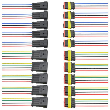 WMYCONGCONG 10 Kits 3 Pin Way and 4 Pin Way Car Waterproof Electrical ...