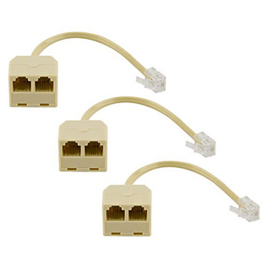 LUTER 3Pcs Two Way Telephone Splitters Male to Female Converter Cable ...