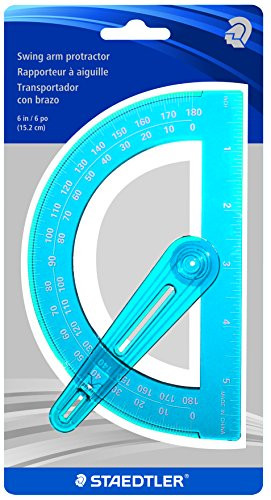 STAEDTLER Black Plastic Protractor with Swing Arm-6 - Warehousesoverstock