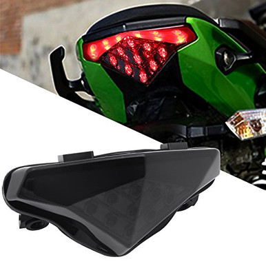 Integrated LED Tail lights with Black Lens for 2012-2016 Kawasaki Ninja ...