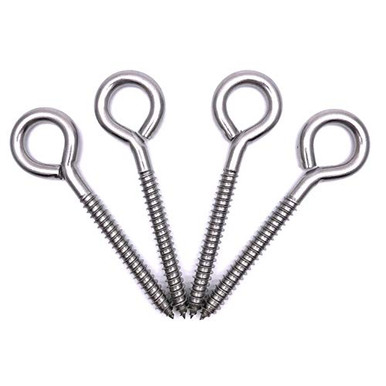 Stainless Steel Screw Eyes for Wood Eye Hooks Screw in Heavy Duty Anti ...