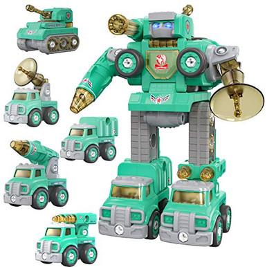 Magic4U 5 in 1 Take Apart Toys Army Trucks Transform into Robot STEM ...