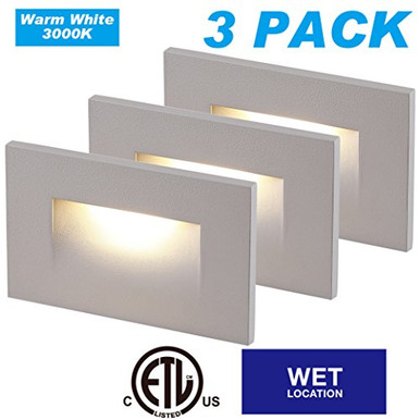 Cloudy Bay LED Indoor Outdoor Step Light,3-Pack,3000K Warm White,Stair ...