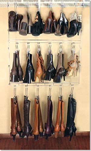 Deluxe 12-Pair Hanging Boot Storage - Double Decker Boot Caddy Includes ...