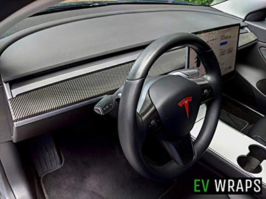 EV Wraps Tesla Model 3 - Model Y Dash Wrap - Carbon Fiber Black ...