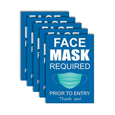 Face Mask Required Sign Markers 5 Packs Vertical Sign for Asking ...