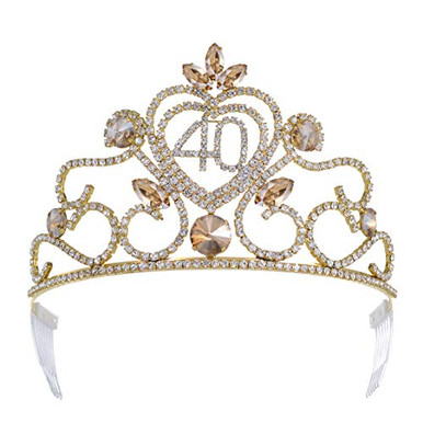 JEHEHUBO 40th Birthday Crown Tiara Women 40th Birthday Queen Tiaras ...