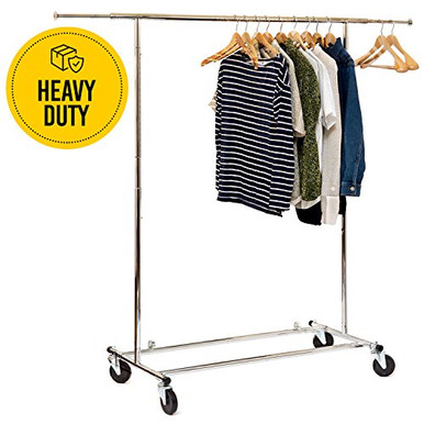 Basics Hardware Elegant Commercial Grade Clothing Garment Rack ...
