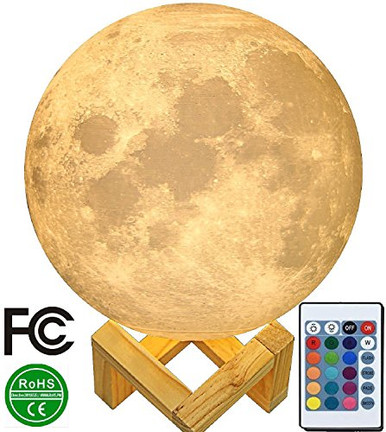 10" Large Moon Lamp, Genuine Moon Light Lamps ! 3D Printed Moon Lamp ...