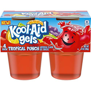 Jell-O Kool-Aid Gels Tropical Punch Ready-to-Eat Gelatin Snack -24 Cups ...