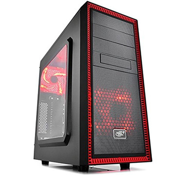 DEEPCOOL TESSERACT SW RD Mid Tower Computer Case, 2 Red LED Fans Side ...
