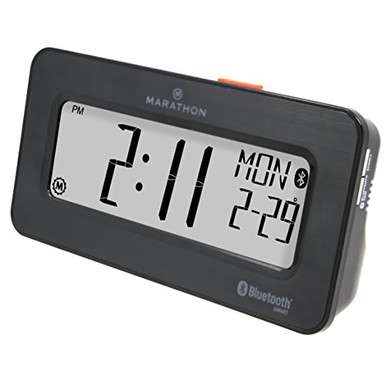Marathon Bluetooth Controlled Desk Alarm Clock - Self Setting and Self ...