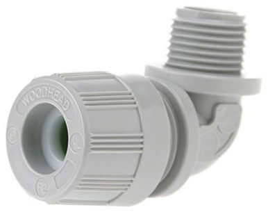 Woodhead 5557 Cable Strain Relief Locknut Max-Loc Cord Seal Right Angle ...