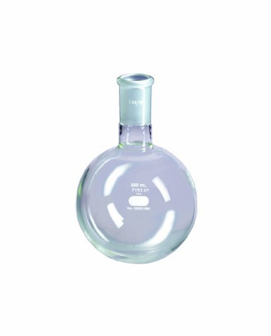 Corning Pyrex Borosilicate Glass Short Neck Round Bottom Heavy Wall ...