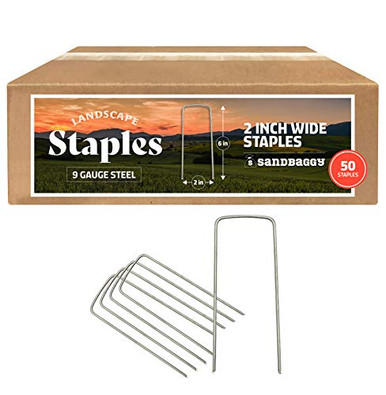Sandbaggy 2 Inch Extra Wide Landscape Staples~ Landscape Fabric Pins ...