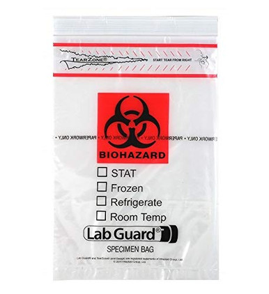 Comfort Axis Biohazard Specimen Transport Bags 6 by 9 Inches Pack of ...