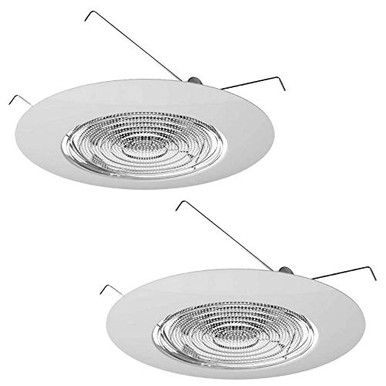 6 Inch Fresnel Glass Shower Lens with White Plastic Trim 60 Watt Max ...