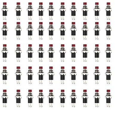DIYhz 50Pcs SPST Normal Open(NO) Momentary Switch 2 Pin Mini Micro Push ...