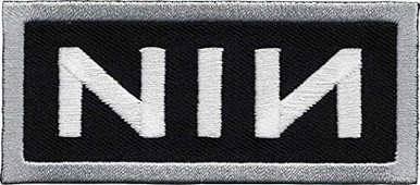 Nine Inch Nails - NIN White on Black Logo - Embroidered Iron on Patch ...