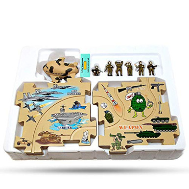 Perfect Life Idea Military Vehicle Puzzle Track Play Set - Battery ...