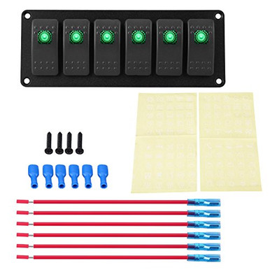 Keenso 12-24V 6 Gang Rocker Switch Panel LED Light Bar Switch Panel ...