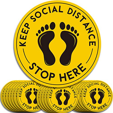 Social Distancing Floor Decals-12 Pack 11Round-Timoey Safety Floor Sign ...